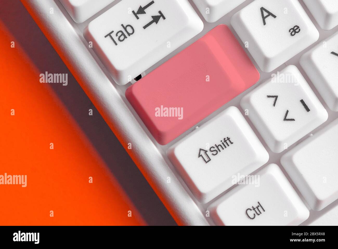 Pc Keyboard Key With Empty Note Paper Above Copy Space Stock Photo - Alamy