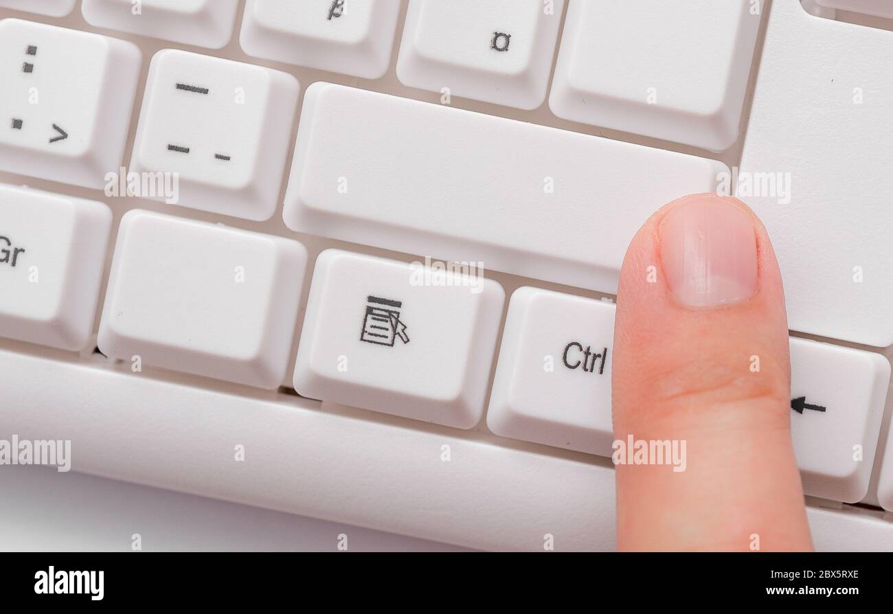 Pc Keyboard Key With Empty Note Paper Above Copy Space Stock Photo - Alamy