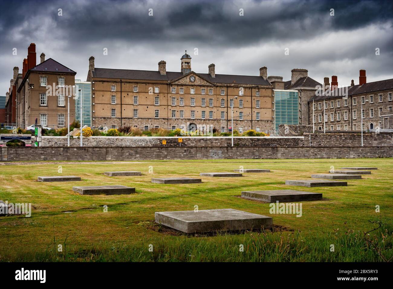 National Museum of Ireland in Collins Barracks, view from Croppies Acre ...