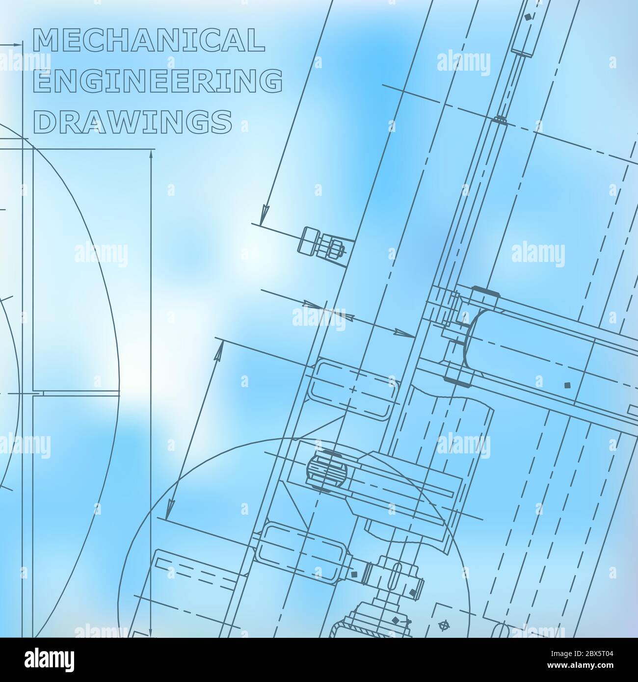 Blueprint. Vector engineering illustration. Blue background. Instrument ...