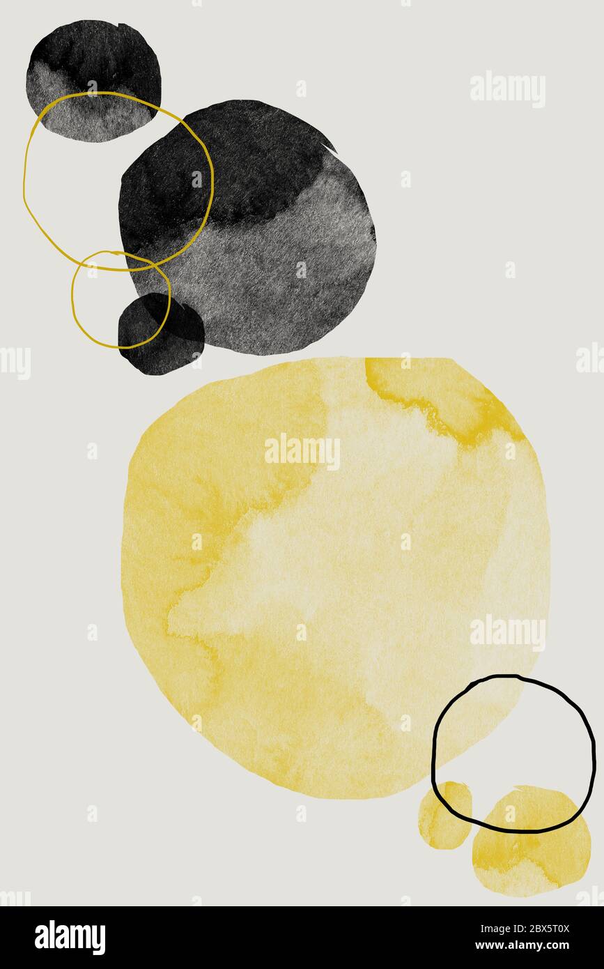 Hand painted abstract watercolor shapes set. Abstract collage ...