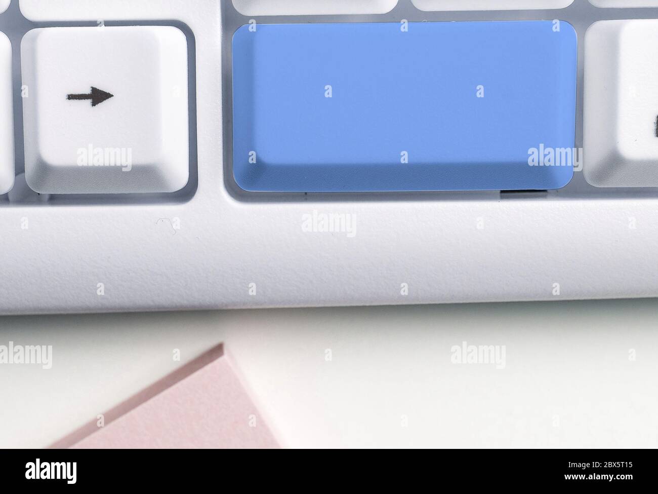 Pc Keyboard Key With Empty Note Paper Above Copy Space Stock Photo - Alamy
