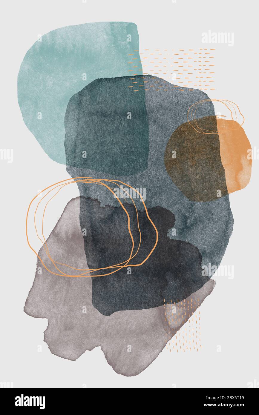 Hand painted abstract watercolor shapes set. Abstract collage ...