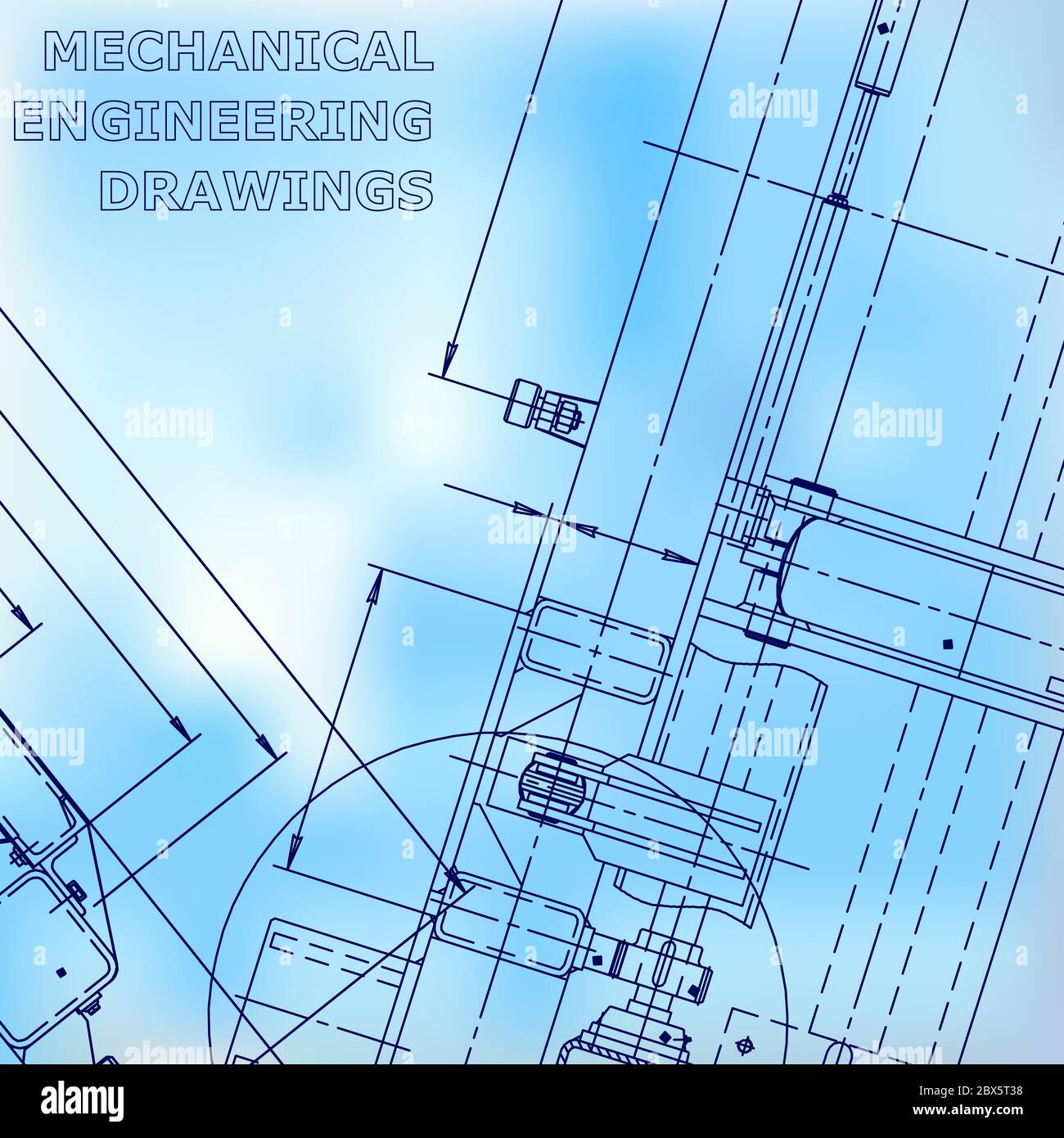 Blueprint. Vector engineering illustration. Blue Technical ...