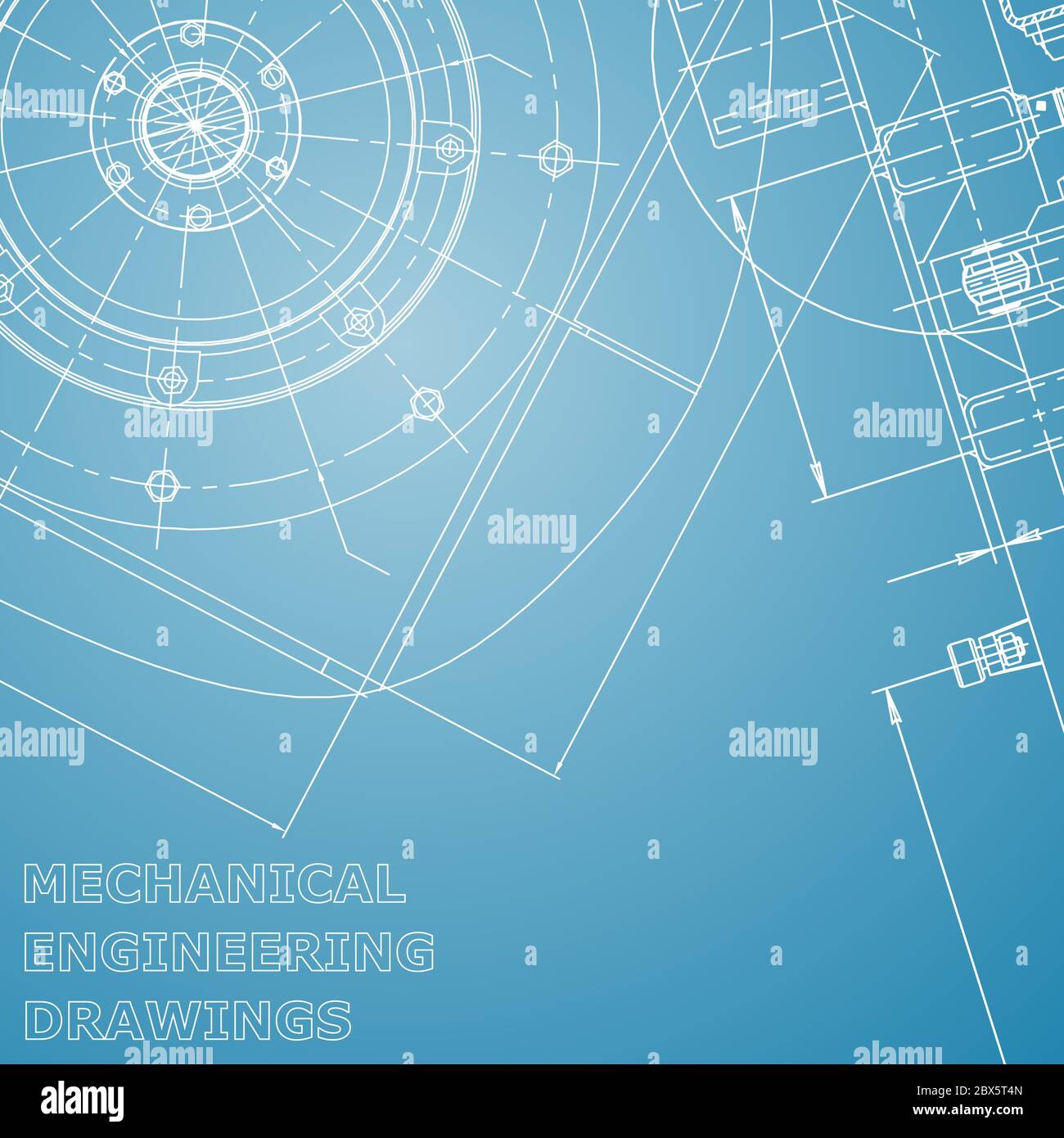 Blueprint. Vector engineering illustration. Blue and white background ...