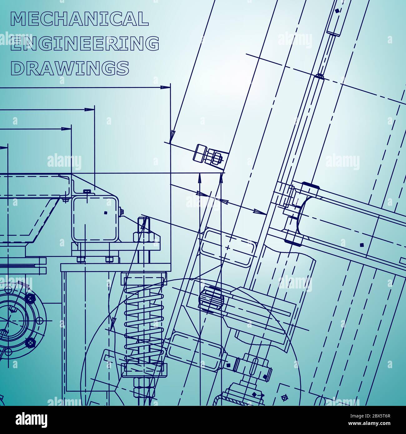 Computer aided design systems. Light blue sketch. Technical ...