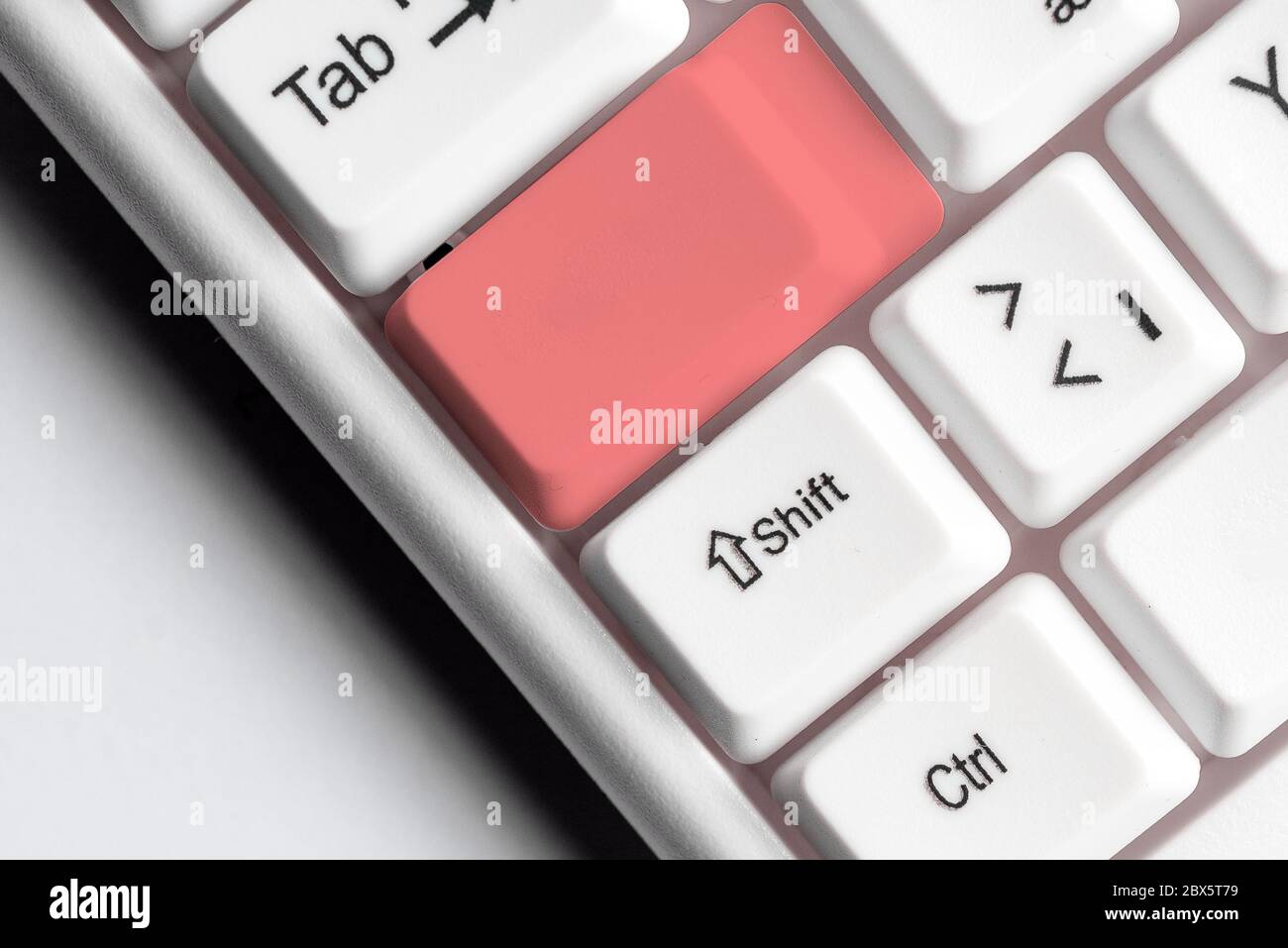 Pc Keyboard Key With Empty Note Paper Above Copy Space Stock Photo - Alamy