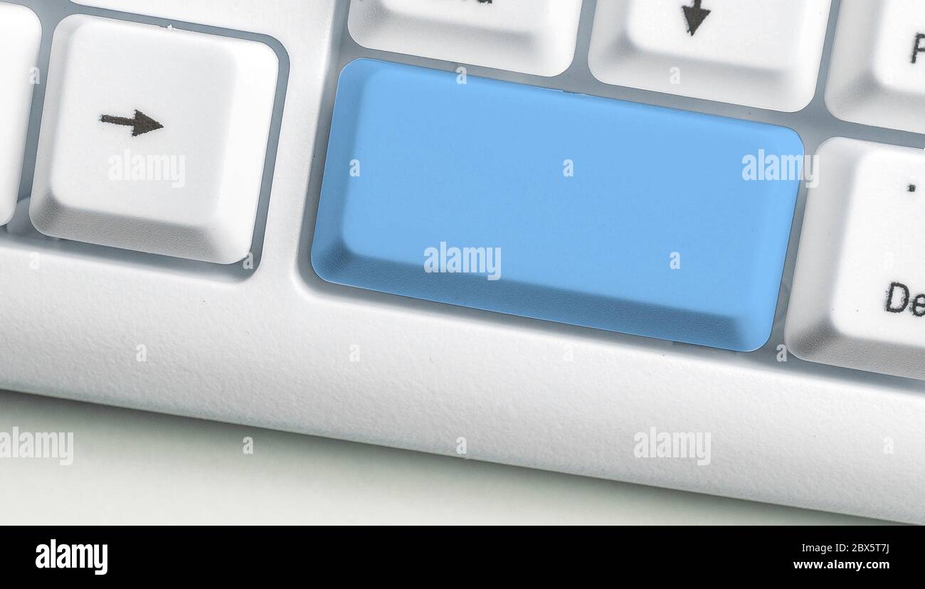 Pc Keyboard Key With Empty Note Paper Above Copy Space Stock Photo - Alamy