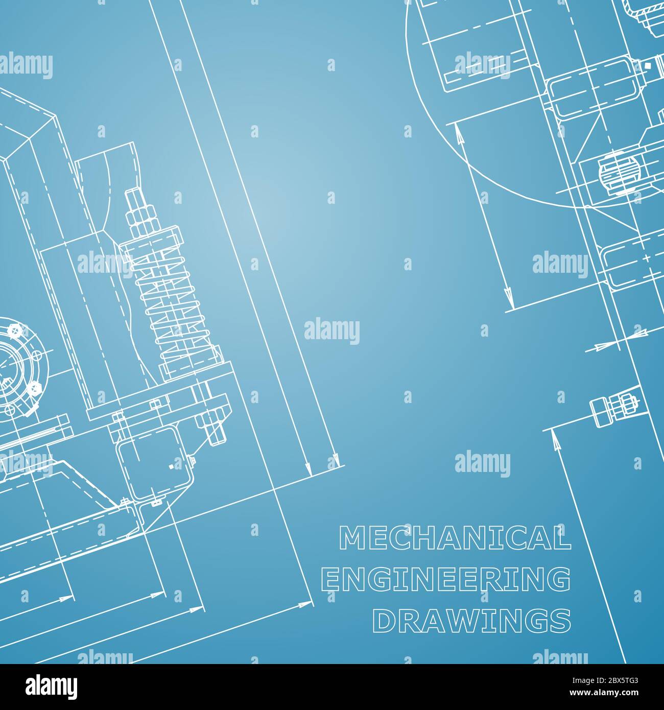 Blueprint, Sketch. Vector engineering illustration. Cover, flyer ...