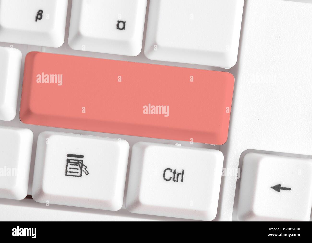 Pc Keyboard Key With Empty Note Paper Above Copy Space Stock Photo - Alamy