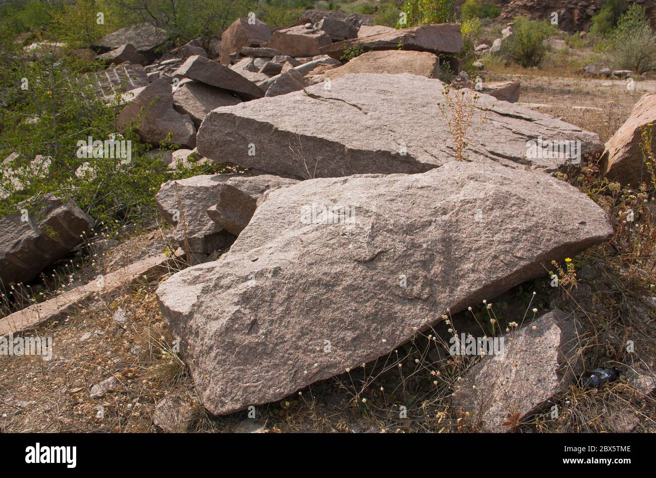 Large raw pieces of stone. Pile of rocks Stock Photo - Alamy