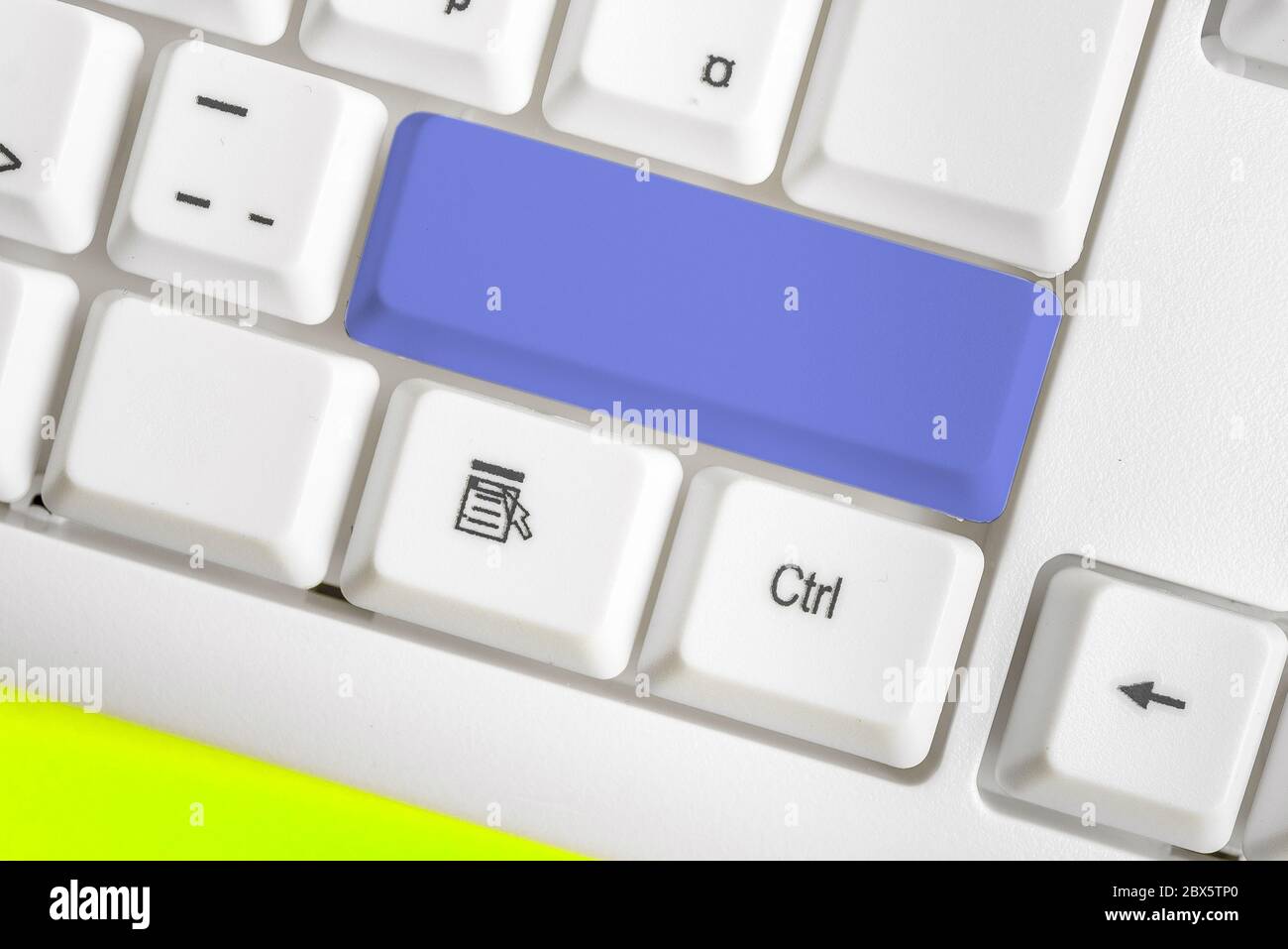 Pc Keyboard Key With Empty Note Paper Above Copy Space Stock Photo - Alamy
