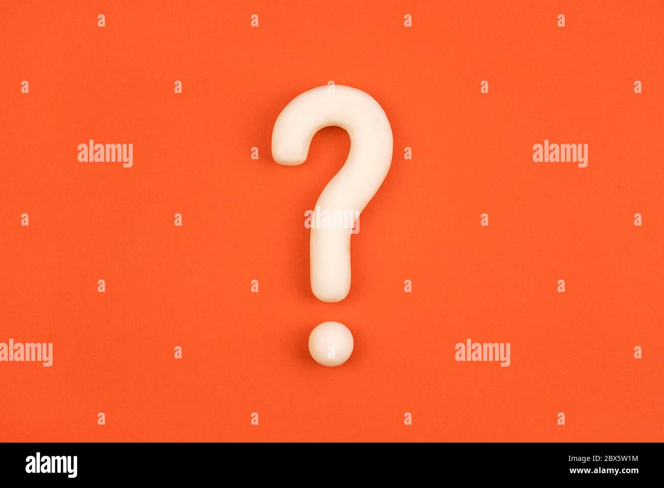 Question mark on red background. 3d model, mock-up of interrogation ...