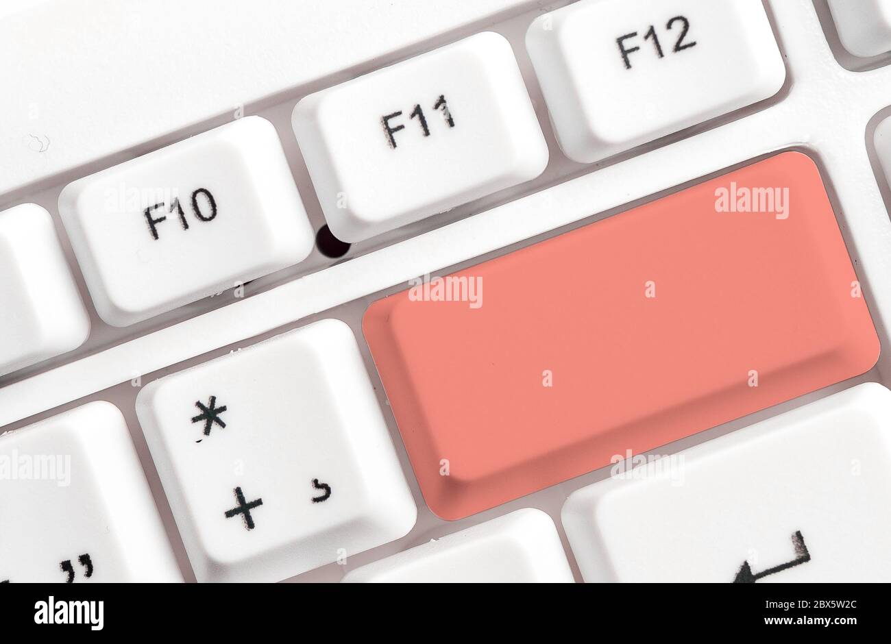 Pc Keyboard Key With Empty Note Paper Above Copy Space Stock Photo - Alamy