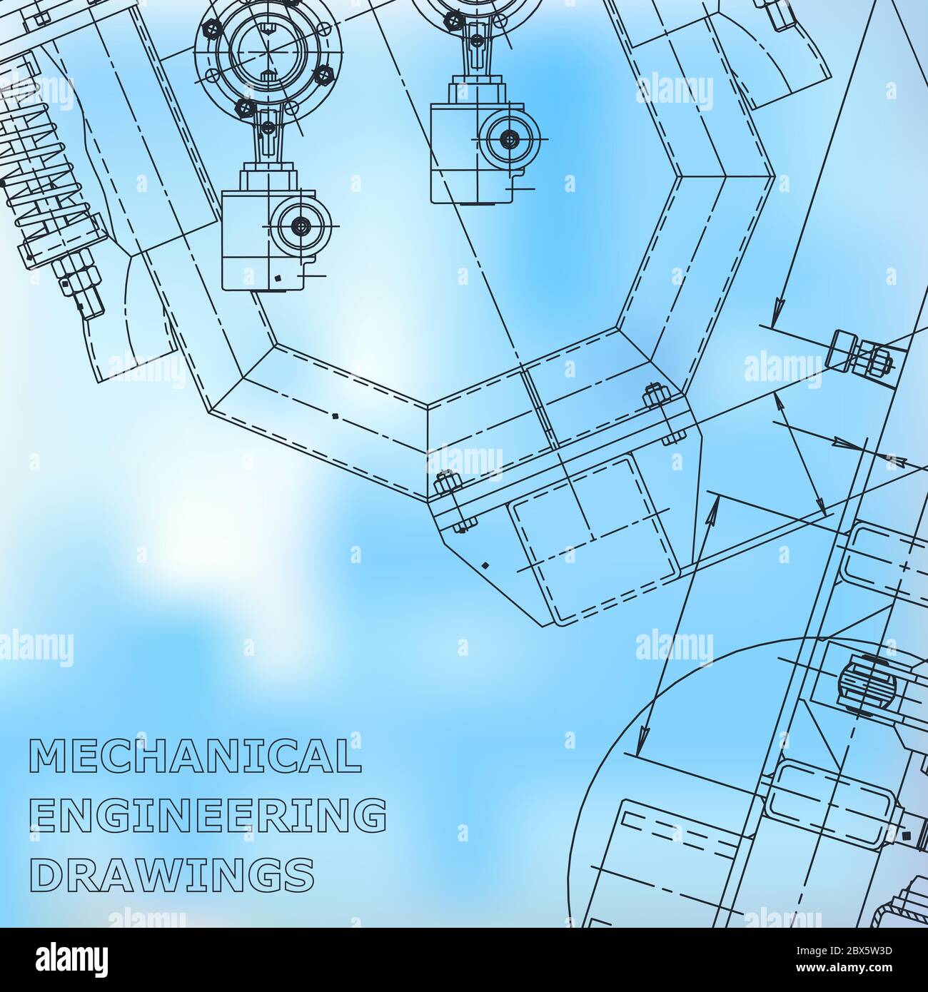 Blueprint, Sketch. Vector engineering illustration. Cover, flyer ...