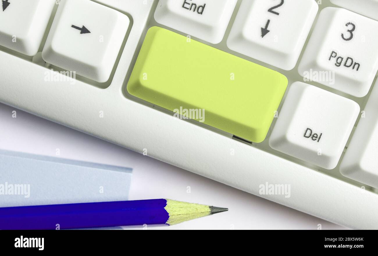 Pc Keyboard Key With Empty Note Paper Above Copy Space Stock Photo - Alamy