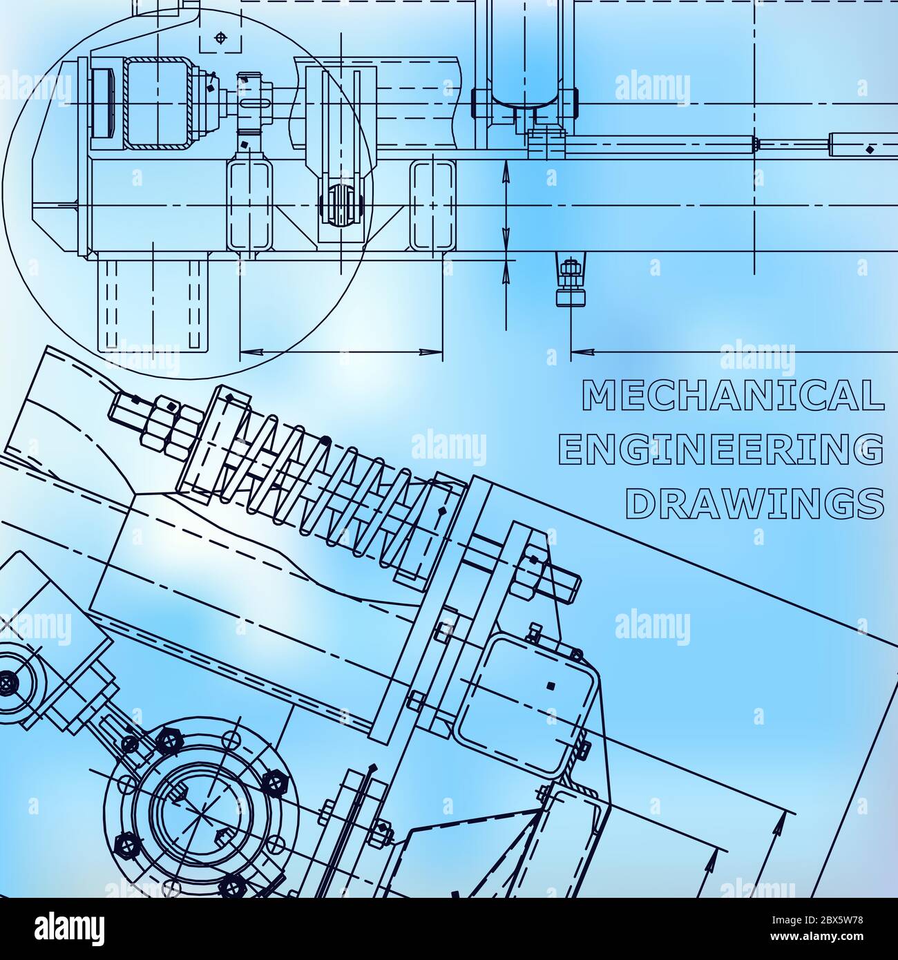 Blueprint, scheme, plan, sketch. Technical illustrations, background ...