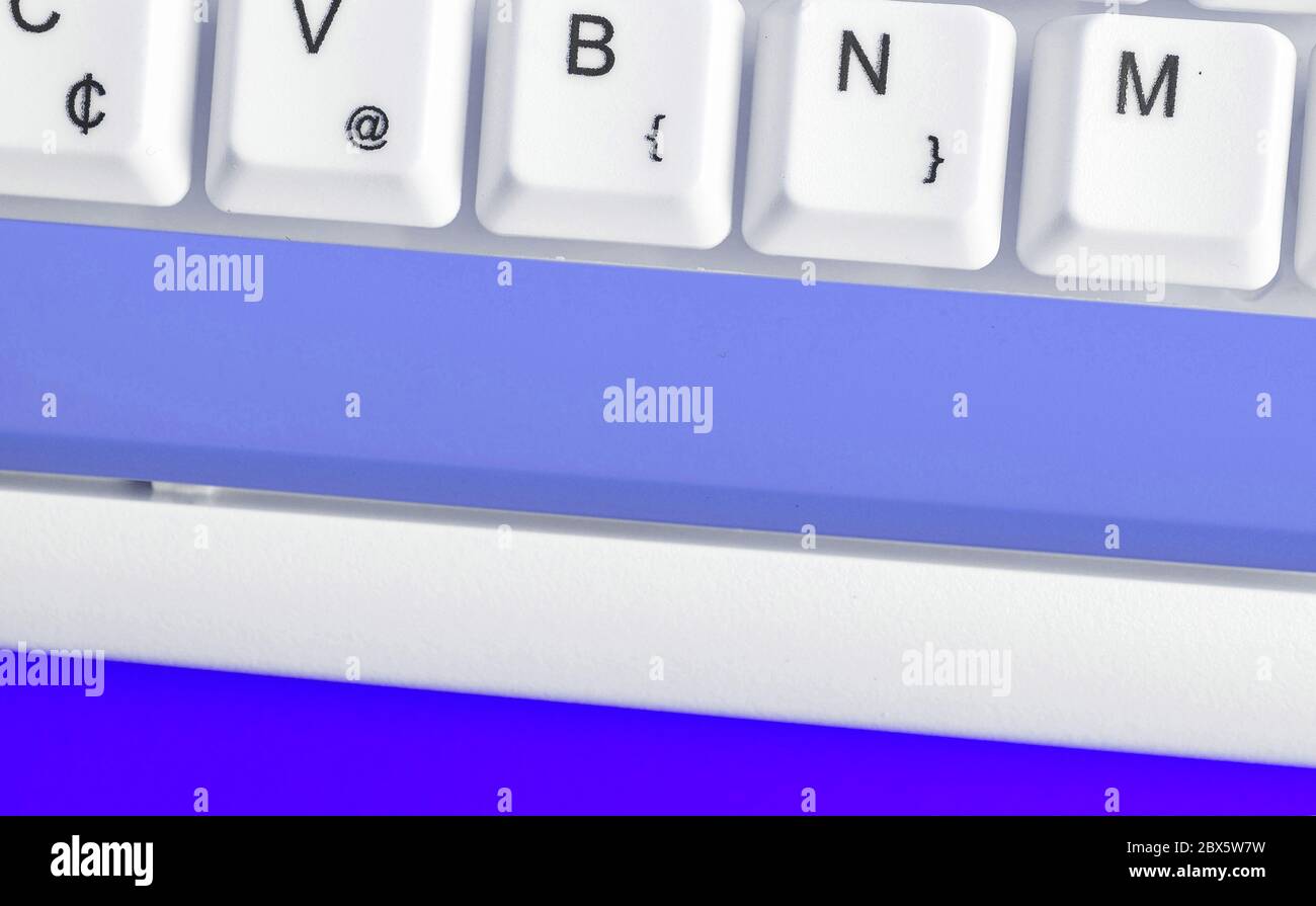Pc Keyboard Key With Empty Note Paper Above Copy Space Stock Photo - Alamy