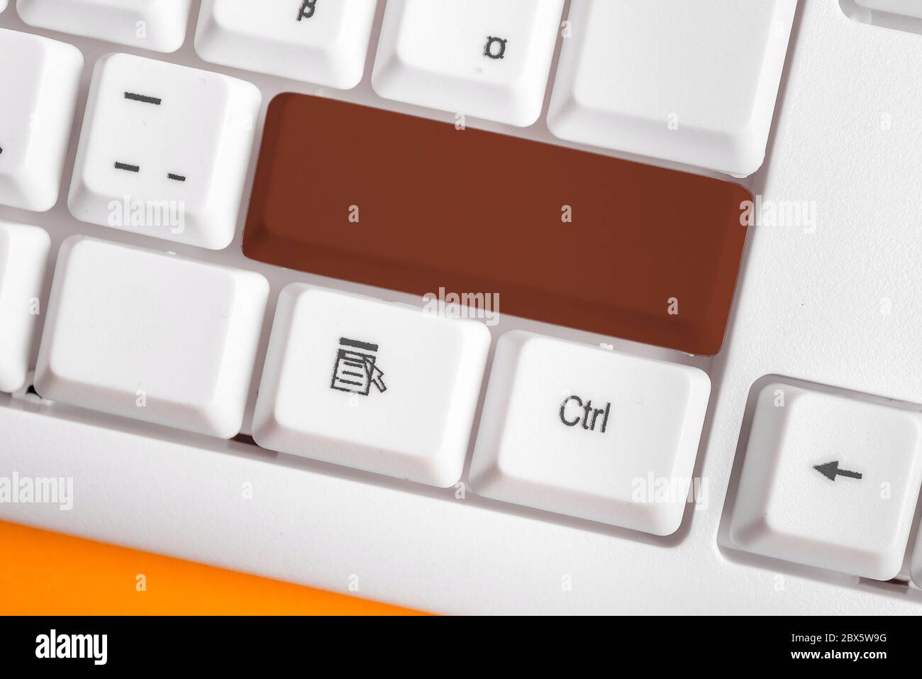 Pc Keyboard Key With Empty Note Paper Above Copy Space Stock Photo - Alamy