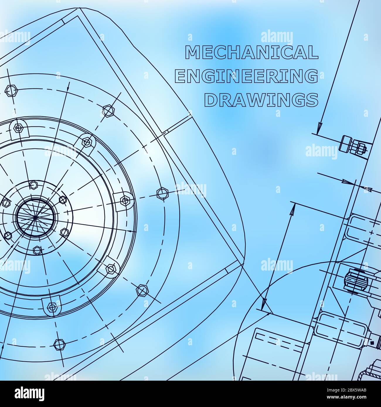 Blueprint, Sketch. Vector engineering illustration. Cover, flyer ...