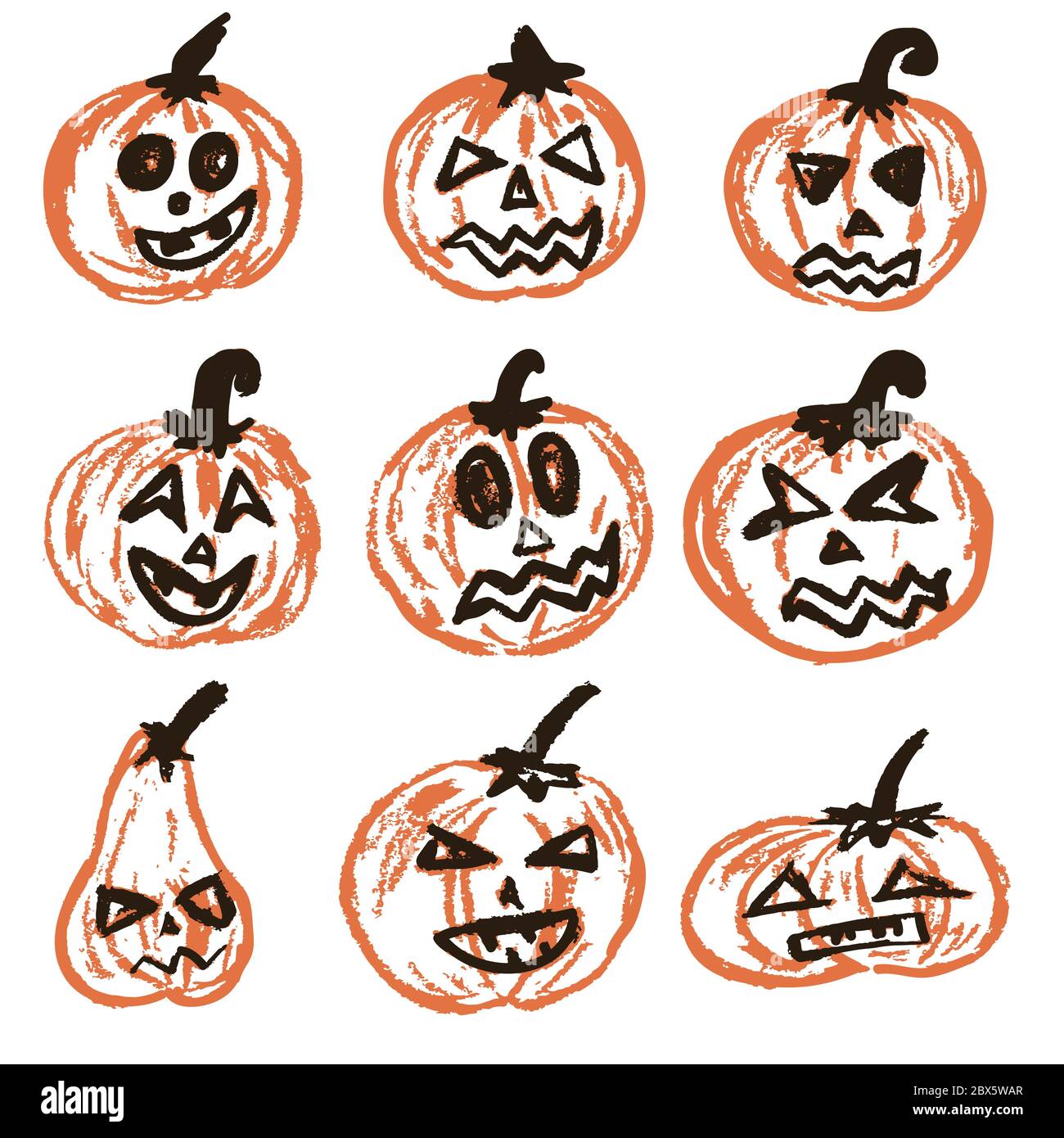 Halloween. A set of festive pumpkins. Vector illustration. A collection ...