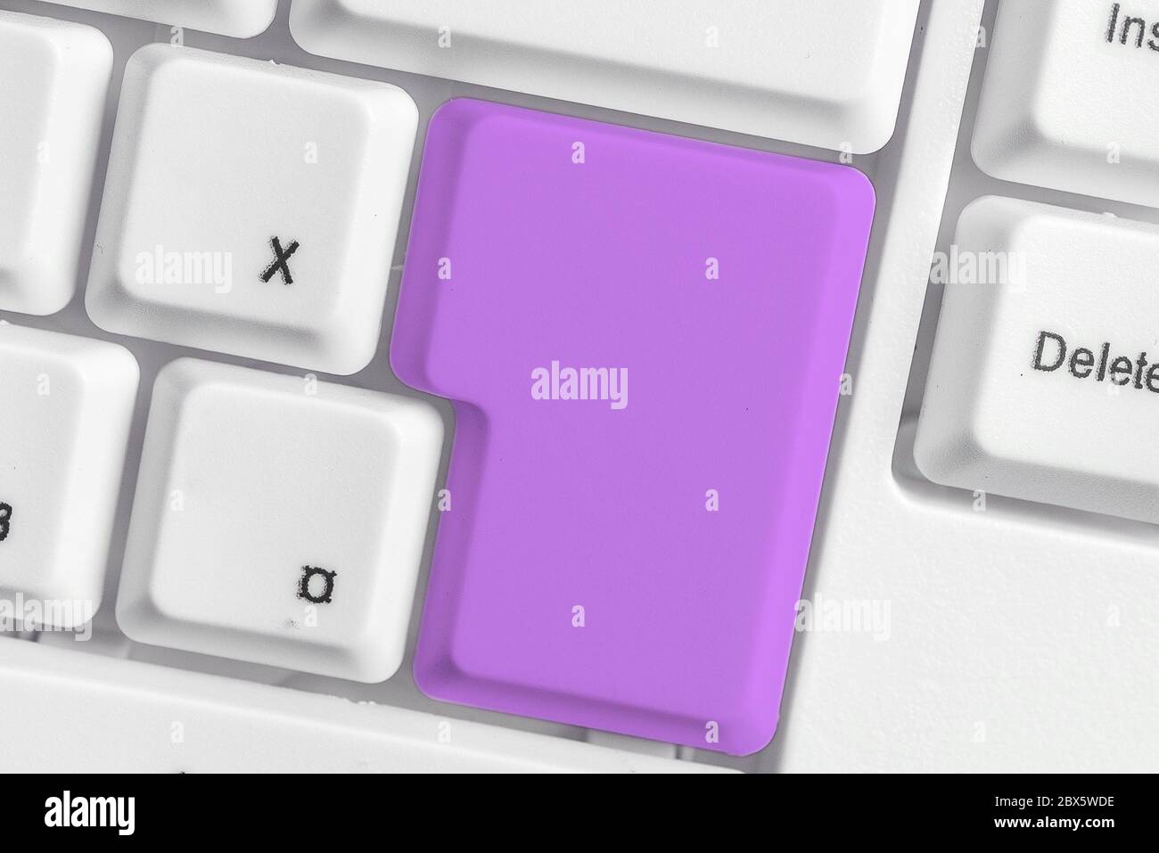 Pc Keyboard Key With Empty Note Paper Above Copy Space Stock Photo - Alamy