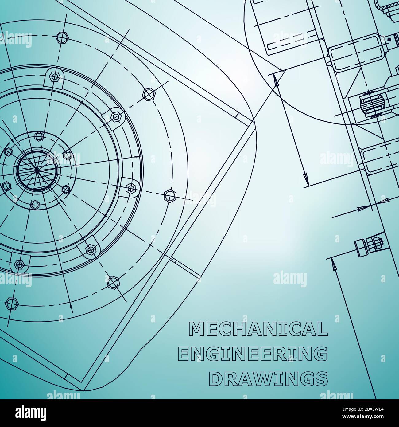 Blueprint, Sketch. Vector engineering illustration. Cover. Mechanical ...