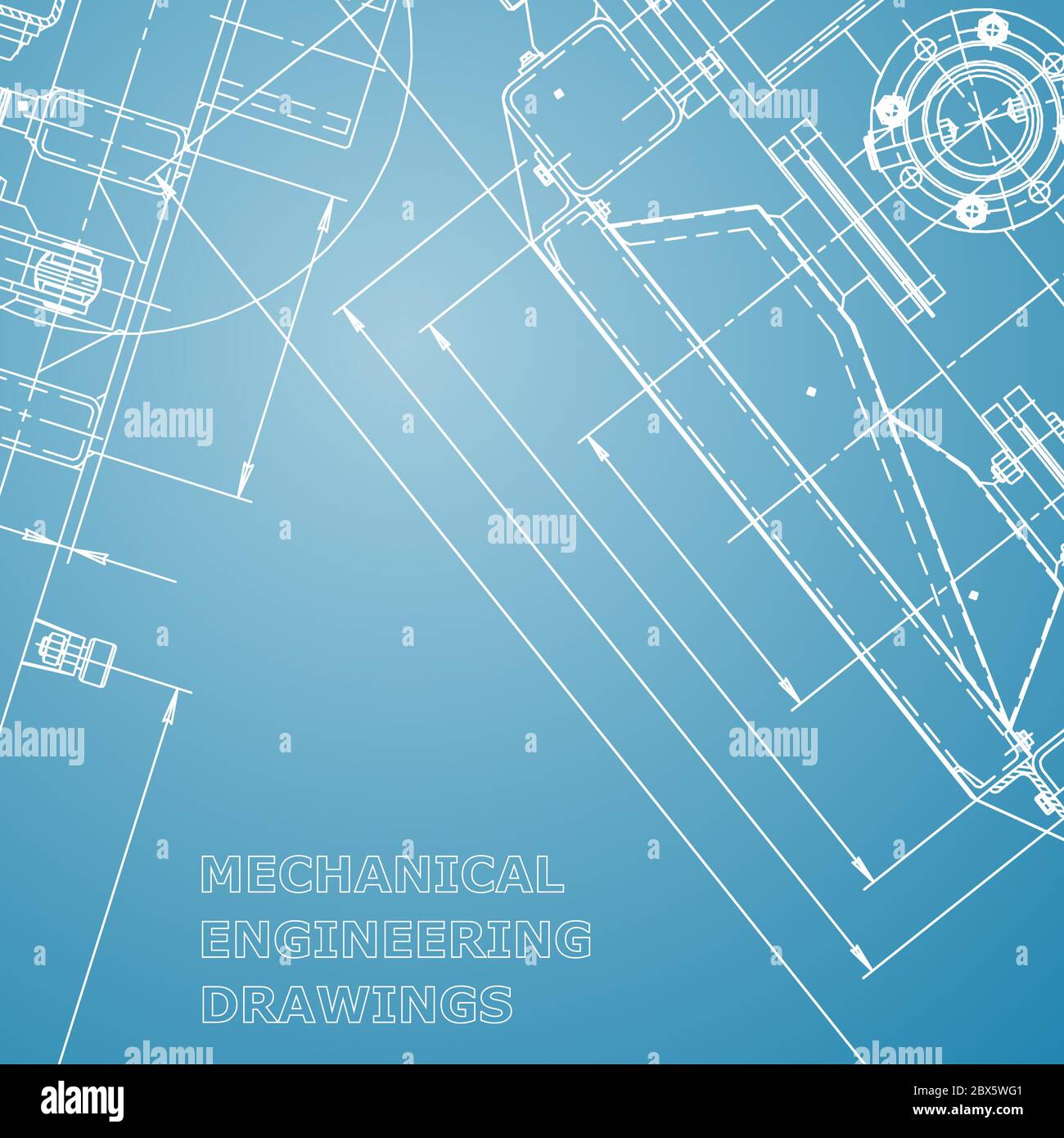 Blueprint. Corporate Identity. Vector engineering illustration. Blue ...