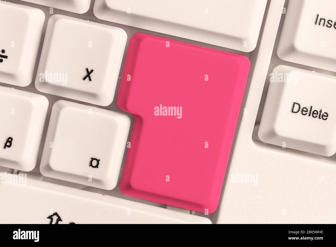 White Pc Keyboard With Empty Note Paper Above White Key Copy Space ...