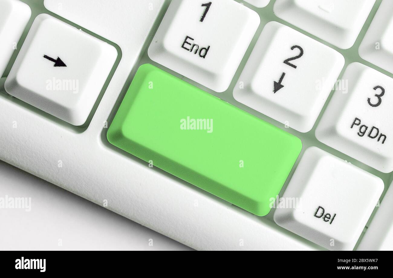Pc Keyboard Key With Empty Note Paper Above Copy Space Stock Photo - Alamy