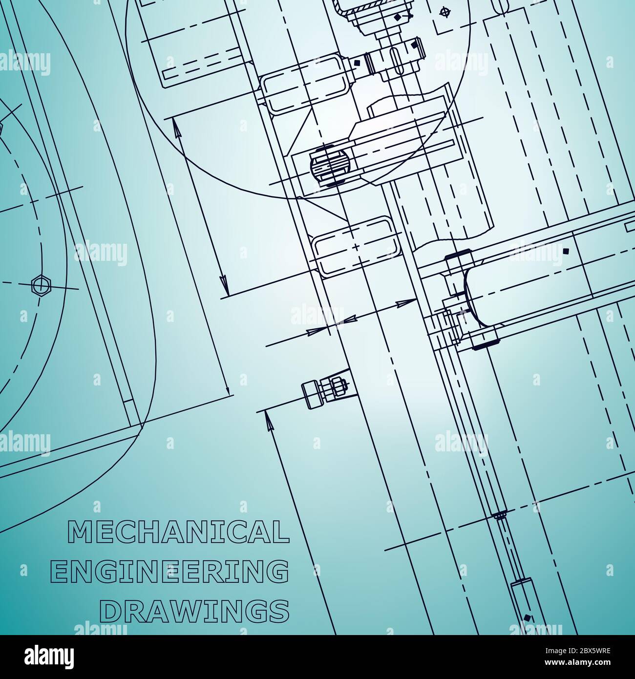 Blueprint, Sketch. Vector illustration. Corporate Identity. Light blue ...