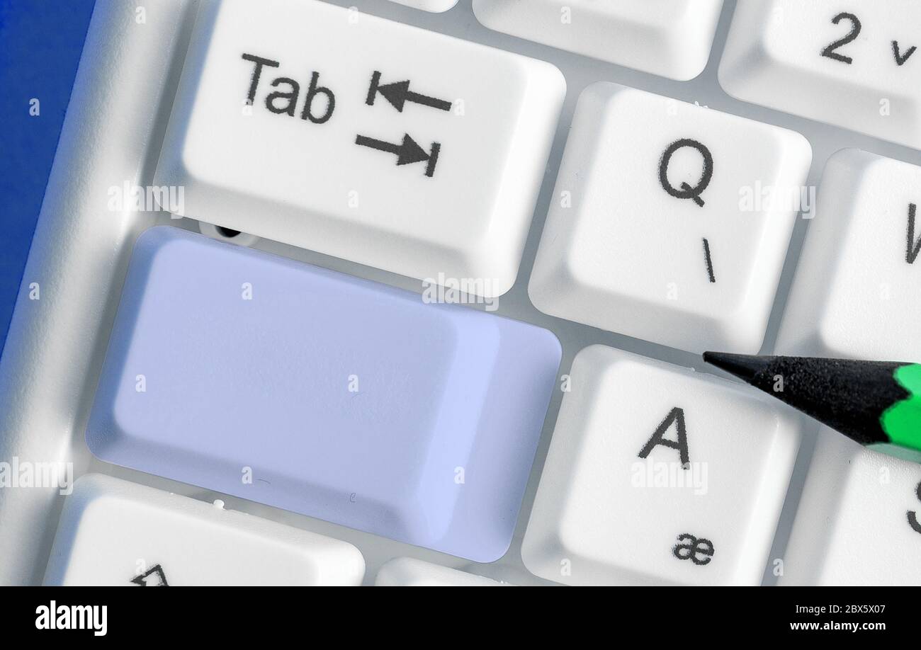 Pc Keyboard Key With Empty Note Paper Above Copy Space Stock Photo - Alamy