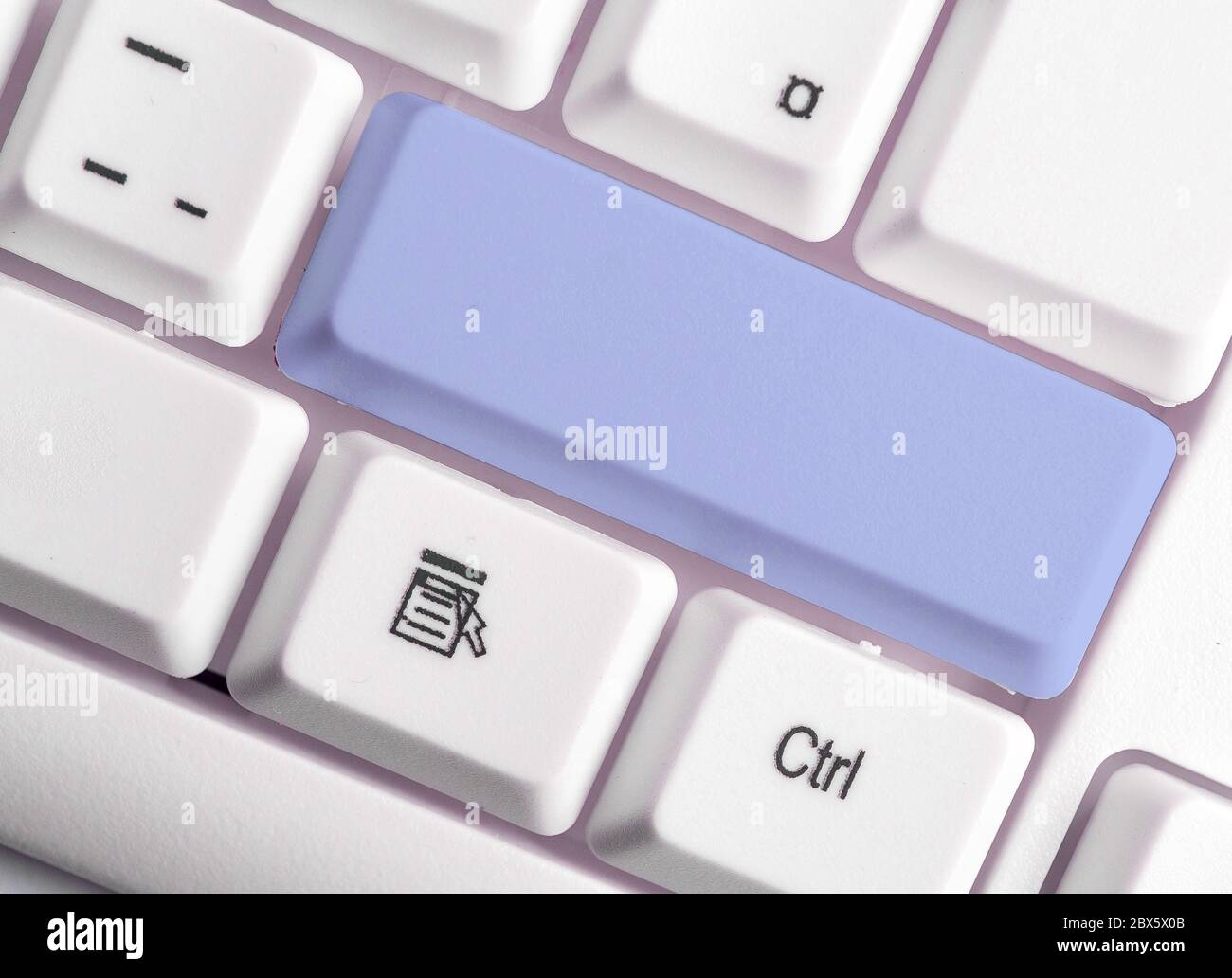 Pc Keyboard Key With Empty Note Paper Above Copy Space Stock Photo - Alamy