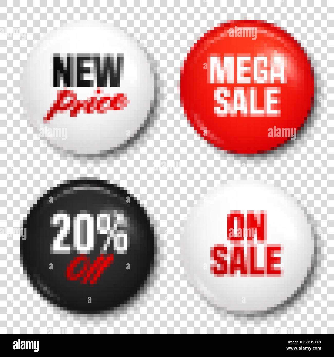 Realistic badges with text. Product promotion, sale. Special offer ...