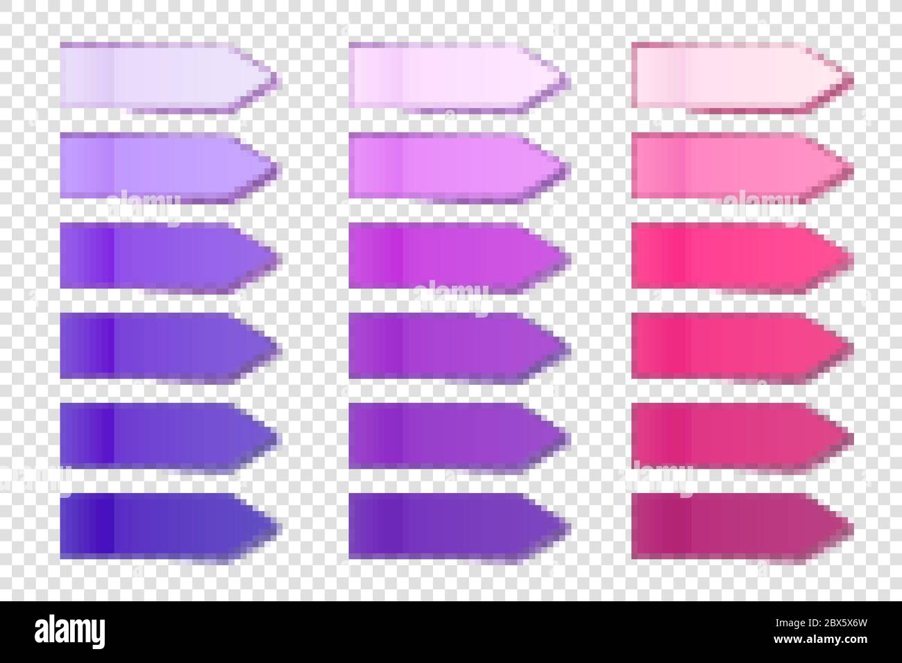 Realistic sticky notes collection. Arrow flag tabs. Post note stickers ...