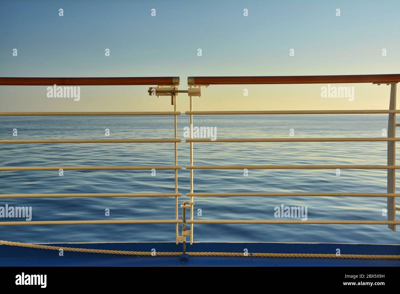 Sea view through the railing on the cruise ship Stock Photo - Alamy