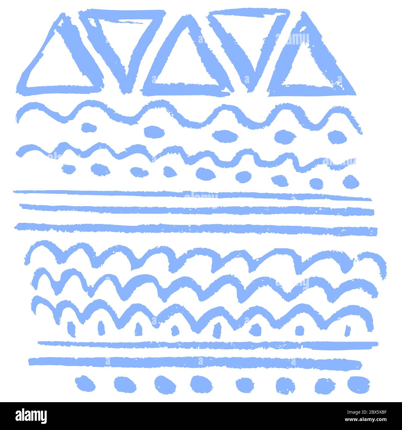 Cute children's drawing. Colored wax crayons. Doodle Sketch. Geometric ...