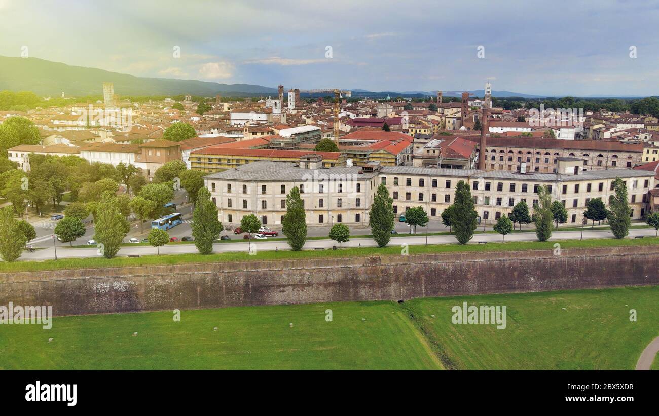 Amazing aerial view of Lucca, Tuscany Stock Photo - Alamy