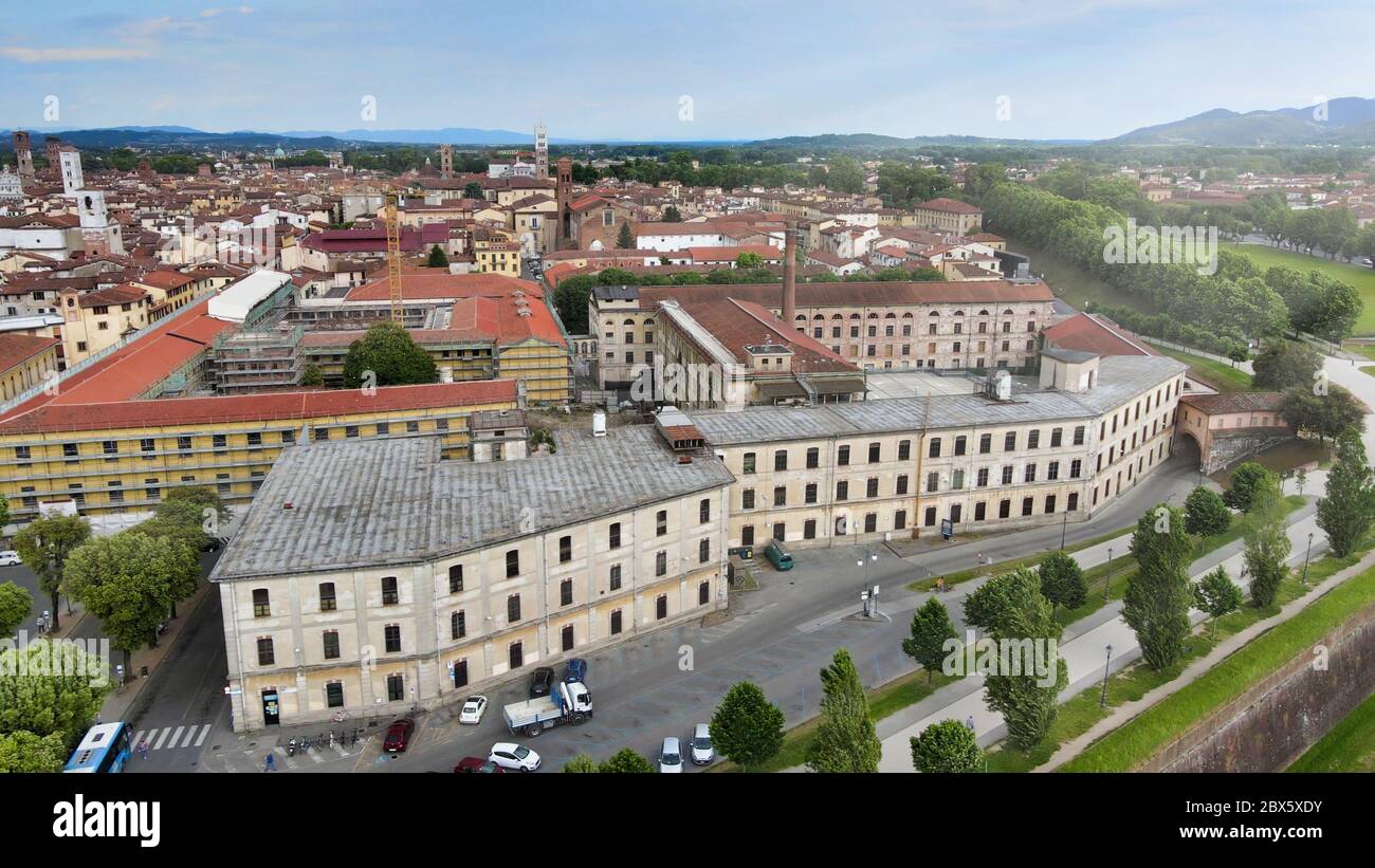 Amazing aerial view of Lucca, Tuscany Stock Photo - Alamy