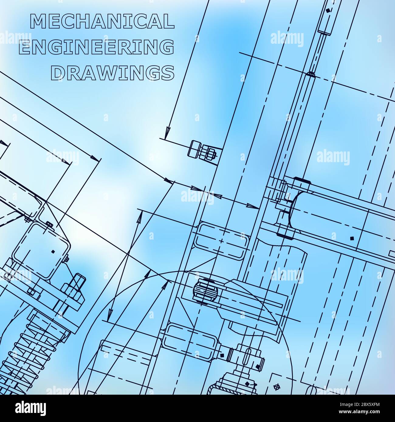 Blueprint. Vector engineering illustration. Computer aided design systems. Instrument-making ...