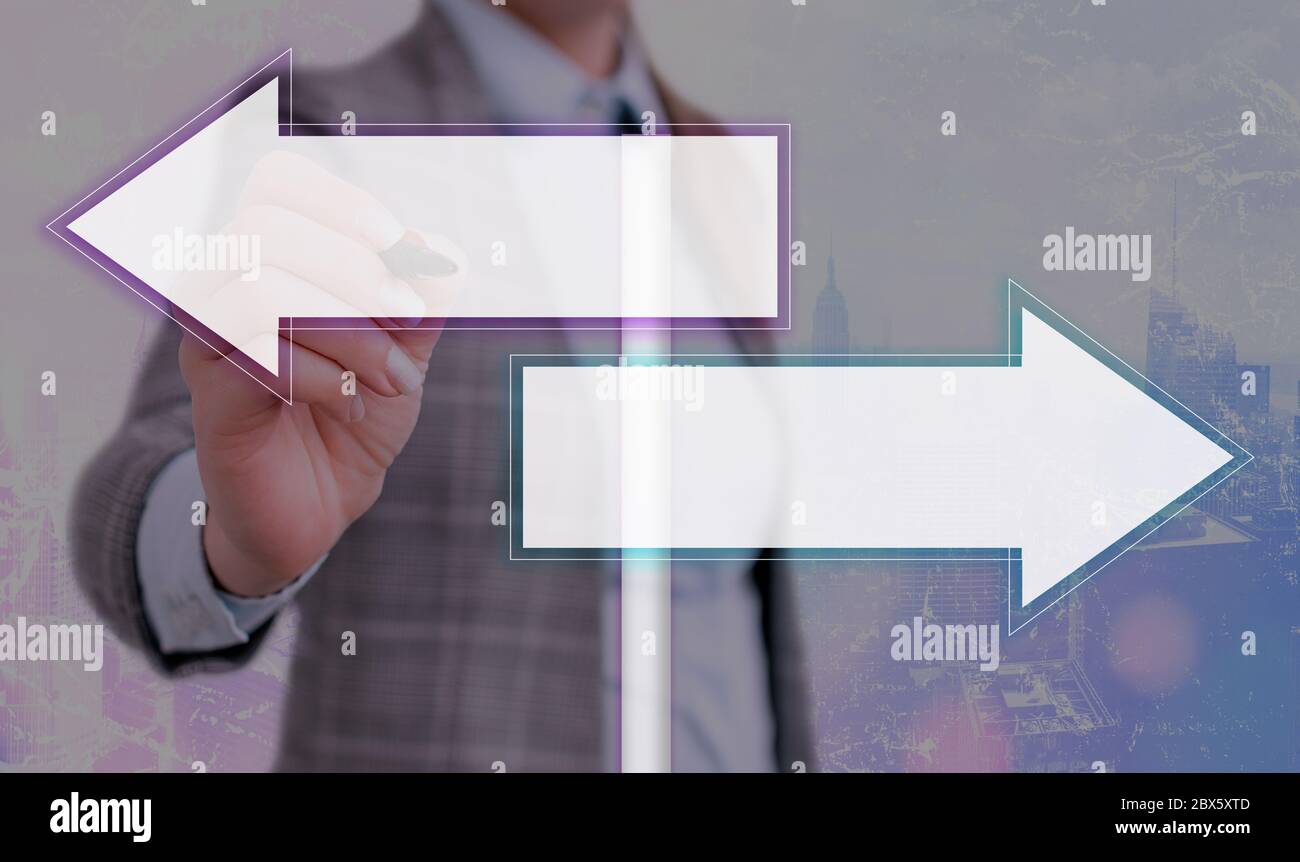 Competitiveness Symbol In Diverging Opposite Views Business Choice ...