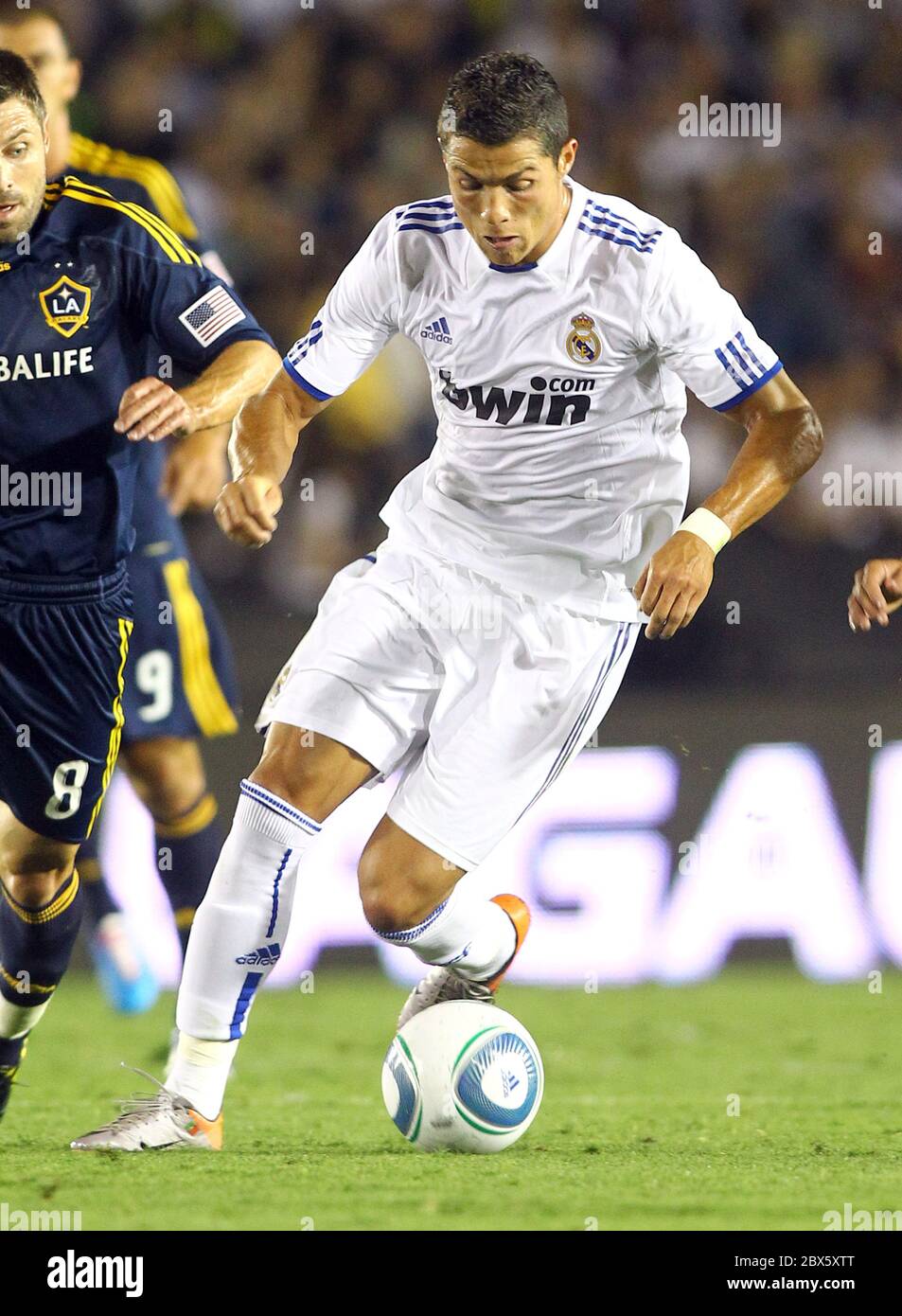 Cristiano Ronaldo in action for Real Madrid in a soccer friendly mach ...