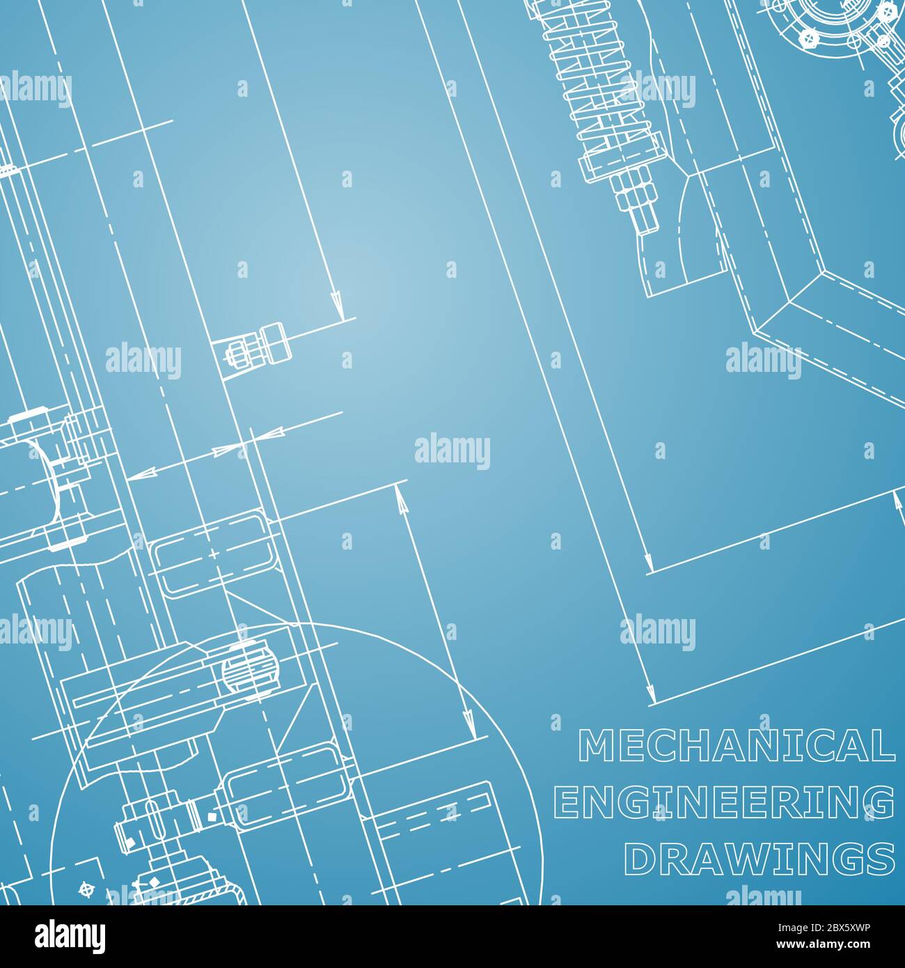 Blueprint. Vector engineering drawings. Mechanical instrument making ...