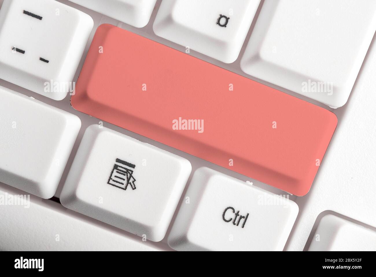 Pc Keyboard Key With Empty Note Paper Above Copy Space Stock Photo - Alamy