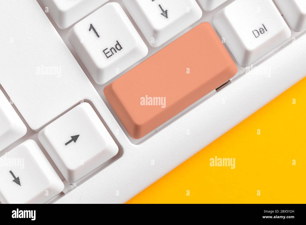 Pc Keyboard Key With Empty Note Paper Above Copy Space Stock Photo - Alamy