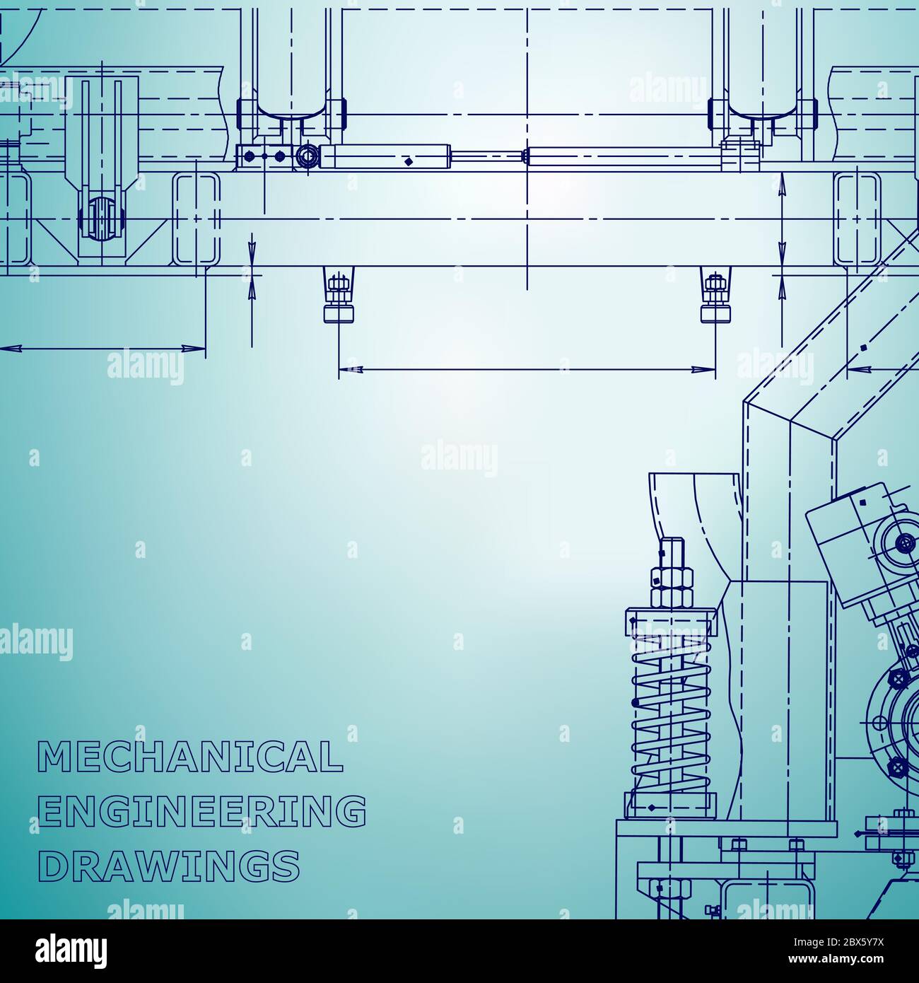 Computer aided design systems. Light blue sketch. Technical ...