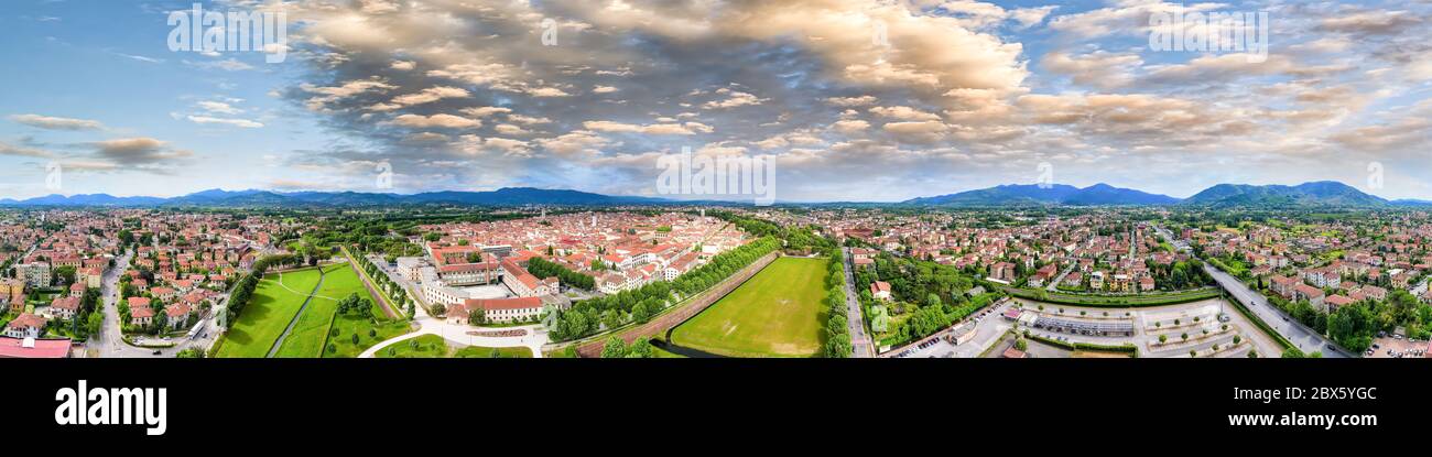Amazing aerial view of Lucca, famous town of Tuscany, Italy Stock Photo ...