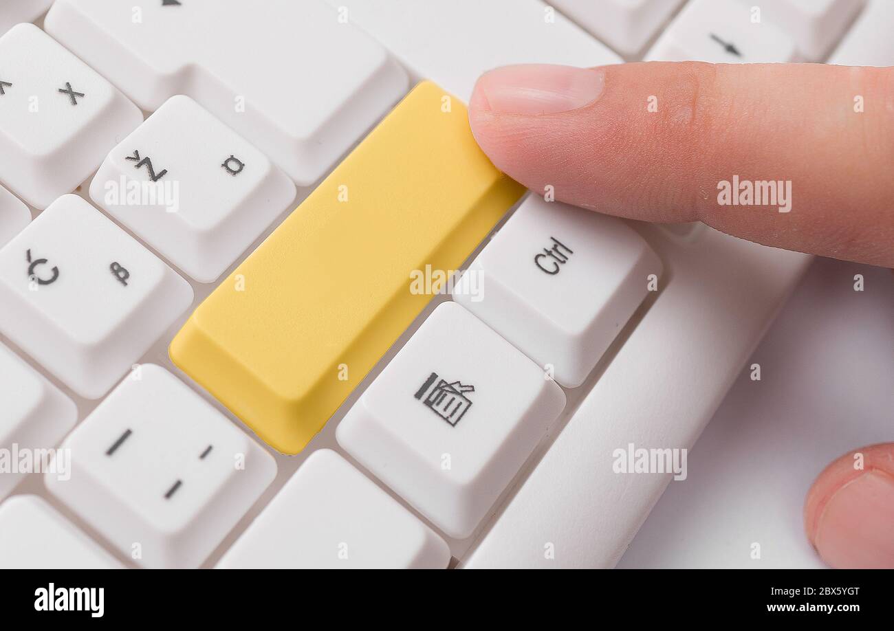 Pc Keyboard Key With Empty Note Paper Above Copy Space Stock Photo - Alamy