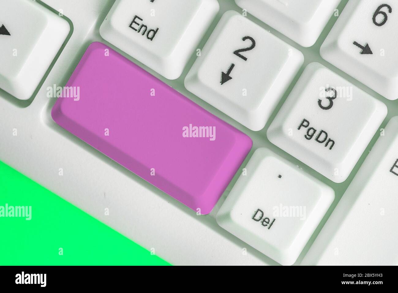 Pc Keyboard Key With Empty Note Paper Above Copy Space Stock Photo - Alamy