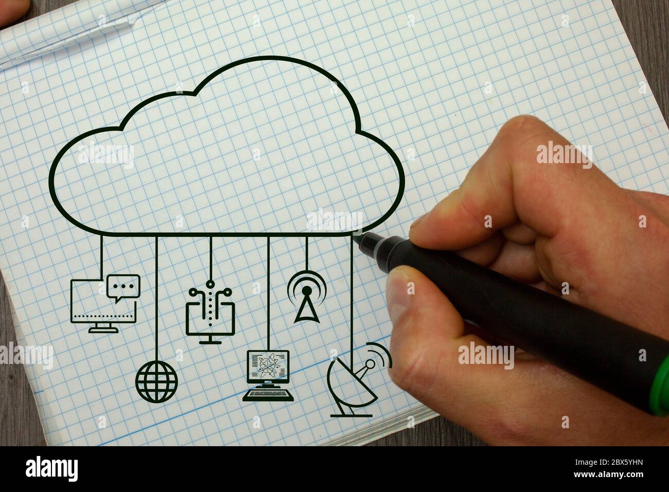 Futuristic Big Data Cloud Computing Diagram Network Storage Technology ...